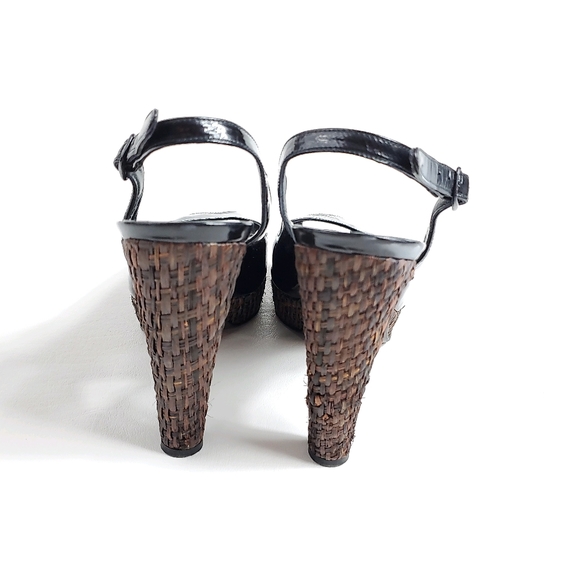 Stuart Weitzman | Shoes | Stuart Weitzman Black Patent Leather Rattan ...